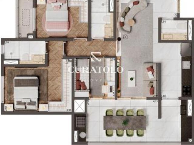 Palazzo Mooca by Living Seu novo lar na Mooca: Apartamento na planta com 3 quartos, varanda gourme