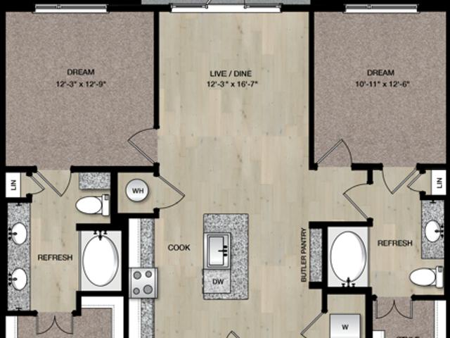 Paloma Village 2 Bedroom Apartment for Rent at 3405 Alliance Town Center Boulevard, Fort Worth, TX 76177