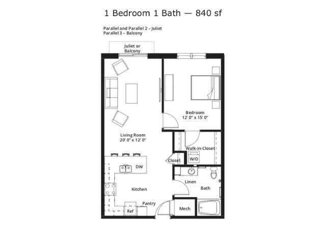Penrose on Mass 1 Bedroom Apartment for Rent at 530 Massachusetts Ave, Indianapolis, IN 46204 Downtown Indianapolis