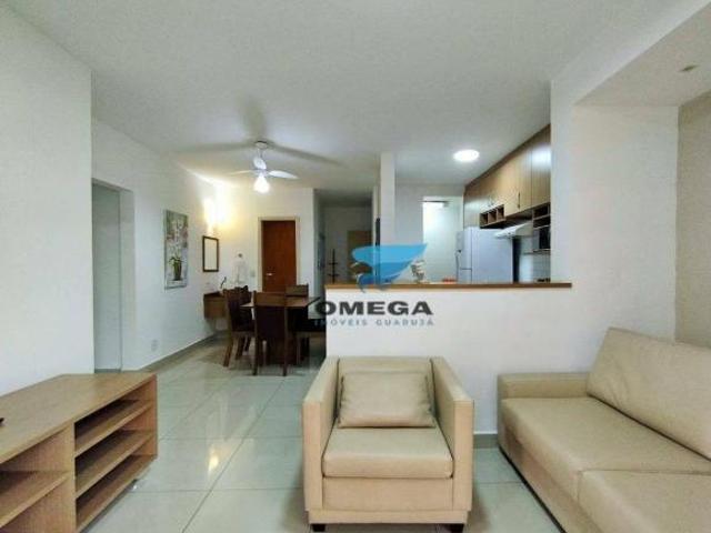 PERTO DO MAR Flat com varanda e 2 dormitórios à venda na praia das Pitangueiras Guarujá/SP