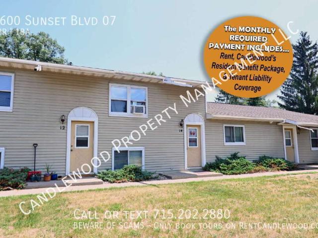 Pet Friendly One Bedroom Split Level Townhome Style Apartment Available August 1st