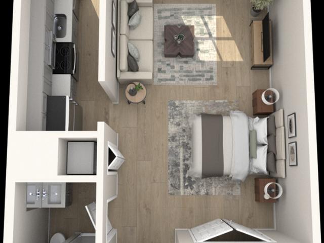 Pierce Arrow Studio Apartment for Rent at 2709 W Cary St, Richmond, VA 23220 The Fan