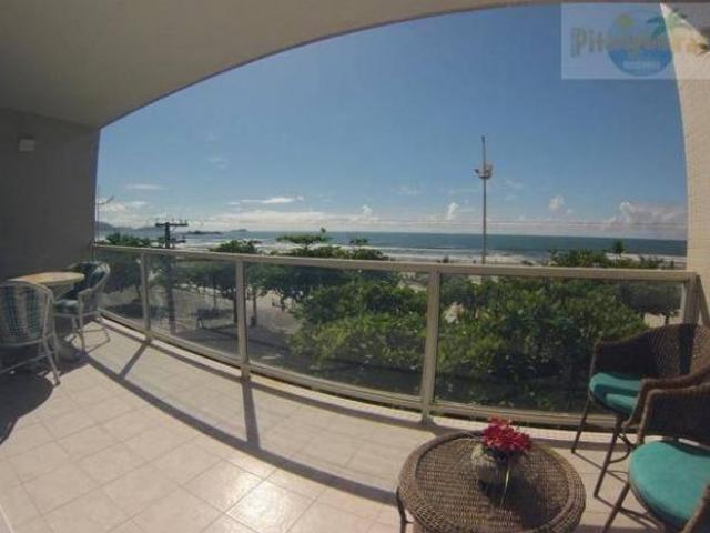 Pitangueiras Frente Total ao Mar, Melhor Prédio e Localização, 2 Garagens, Varanda com Vista Espetac