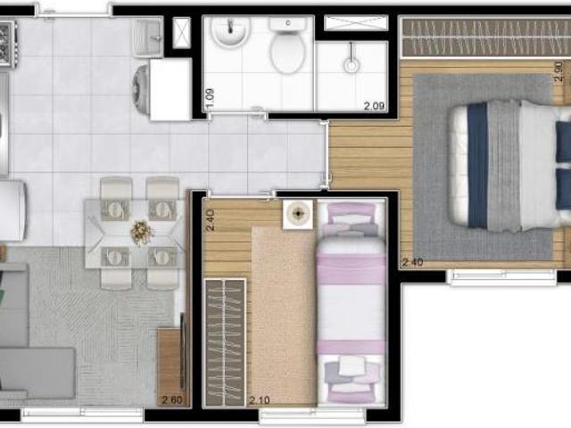 Portal Pacaembu 2Dorm 33m2 Estação Barra Funda