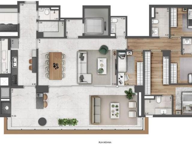 PORTUGAL 587 BROOKLIN Aptos. de 205 m², 4 Dorms. 2 Suítes, 3 Vagas
