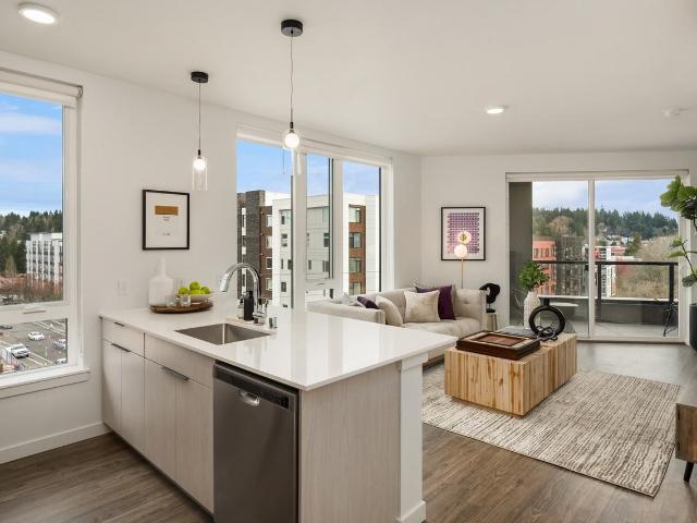 Porch + Park 1 Bedroom Apartment for Rent at 16050 Cleveland St, Redmond, WA 98052 Downtown Redmond