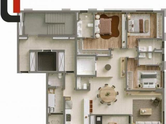 Poty Apto 162m² 3 suítes, sacada gourmet e 3 vagas no Água Verde