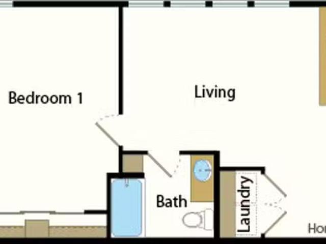 Plan C 1x1 upstairs 796sqft 5016san