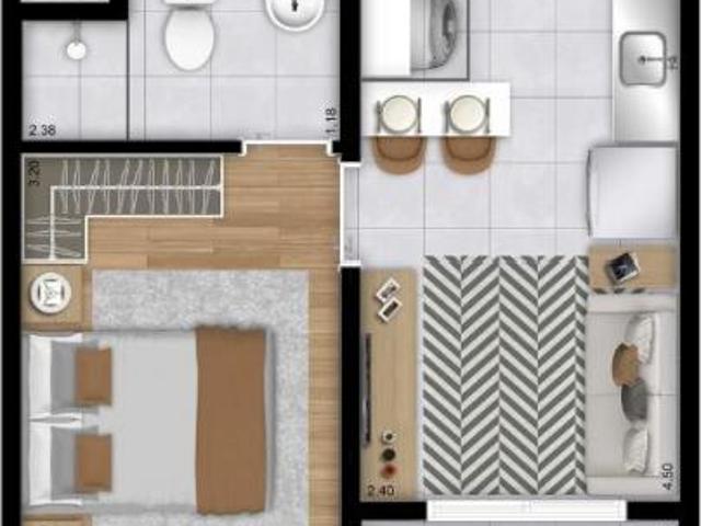 Plano mais Belém 1 e 2 dorm, 26 a 42m2 com opção de Suíte e Vaga