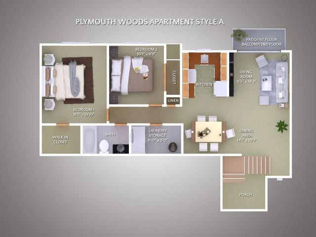 Plymouth Woods Apartments 2 Bedroom Apartment for Rent at 11618 Plymouth Woods Dr, Livonia, MI 48150