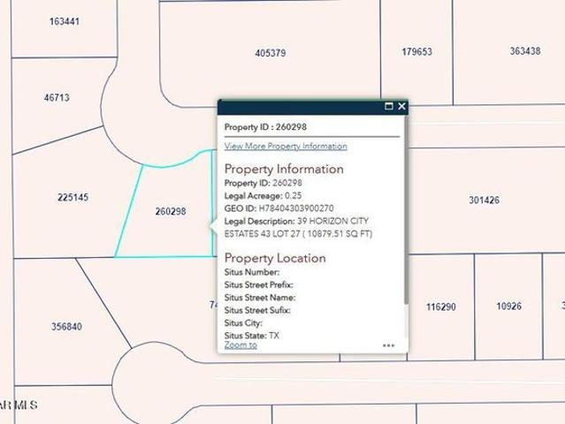 PN 26029 Horizon City Ests Lot 27, Horizon City, TX 79928