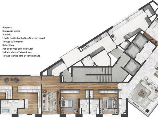 Pronto novo 460m 4 suites 4 vagas apto no Arbórea Itaim