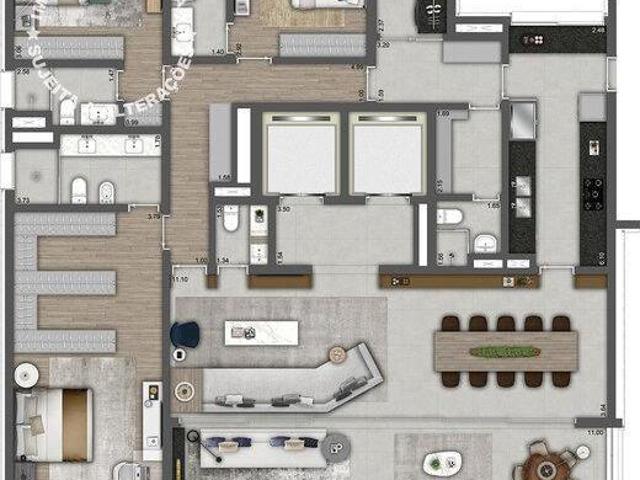 Pronto PARK AVENUE 240m a 298 m² | 3 e 4 Suítes 4 vagas determinadas + depósito