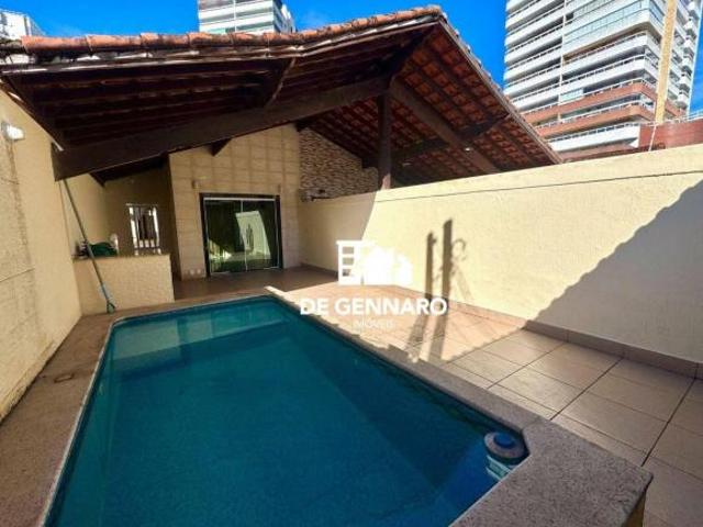 Praia Grande, Guilhermina. Linda Casa com 3 dormitórios, 1 suíte, piscina