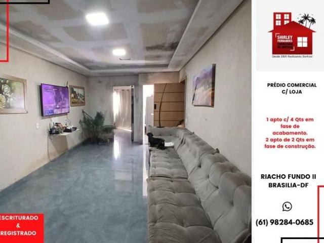 Prédio Comercial c/1 Loja, 1 Apto de 4 Qts em Fase de Acabamento QS 6 RIACHO FUNDO II BRASÍLIA DF