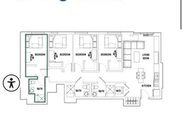 Private bed/bath in 4 bed unit!