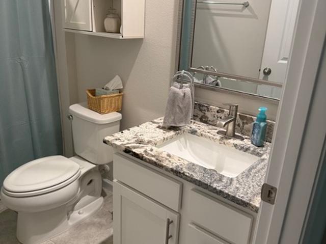 Private bedroom and bathroom