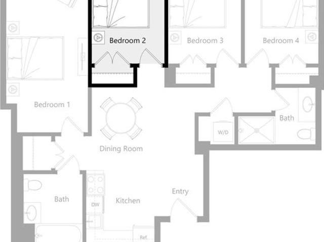 Private Furnished Bedroom