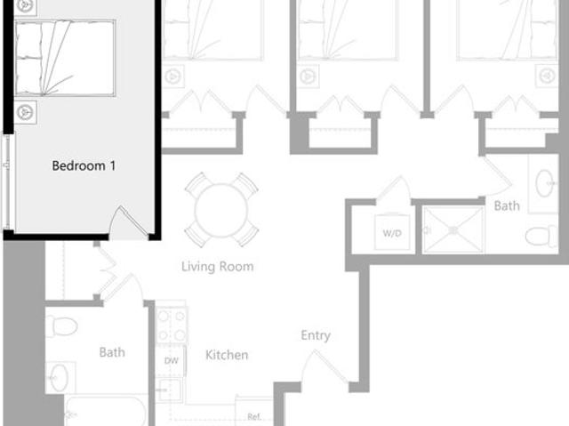 Private Furnished Bedroom