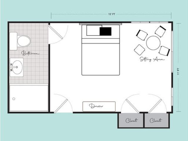 Private Large Bedroom with Bath Queen Size Bed