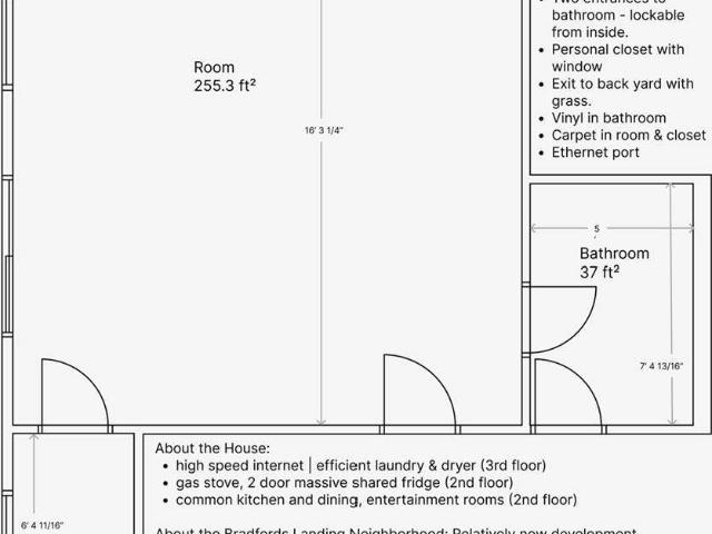 Private room w/ backyard: 1300/mo
