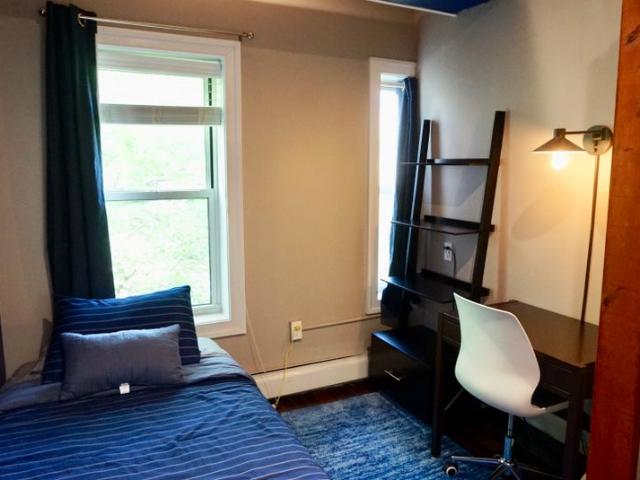 Private room with shared kitchen and living area