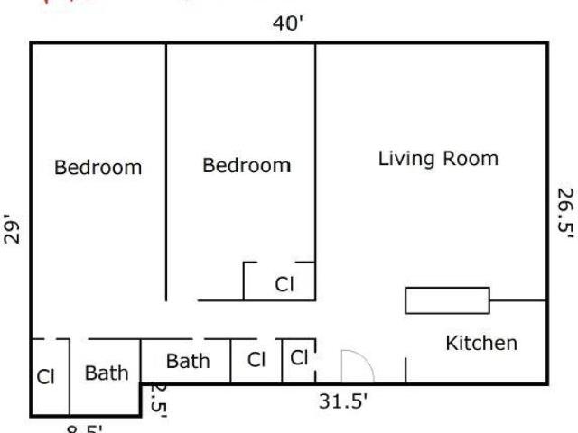 Primary Suite: Bath, WIC, Gym/Laundry $2,450