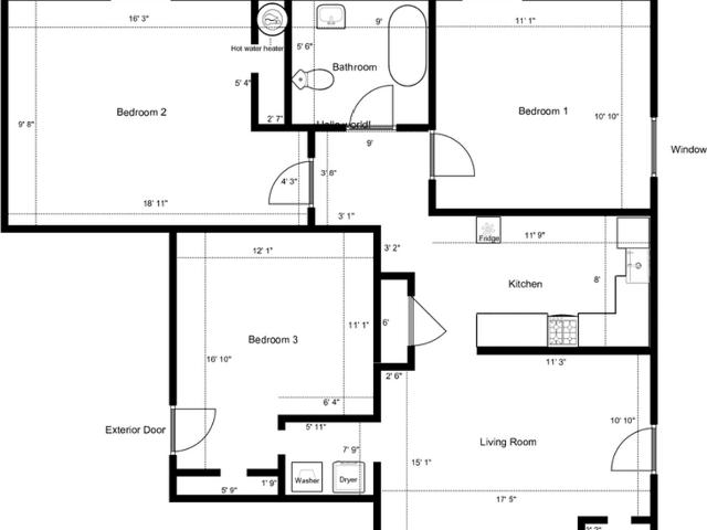 3 Bedroom 1 Bath One block from Campus!