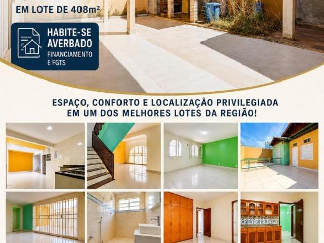 QND 40 Taguatinga Norte | Sobrado 5 Quartos, 337m², Lote 408m², Habite se, Aceita Financiamento