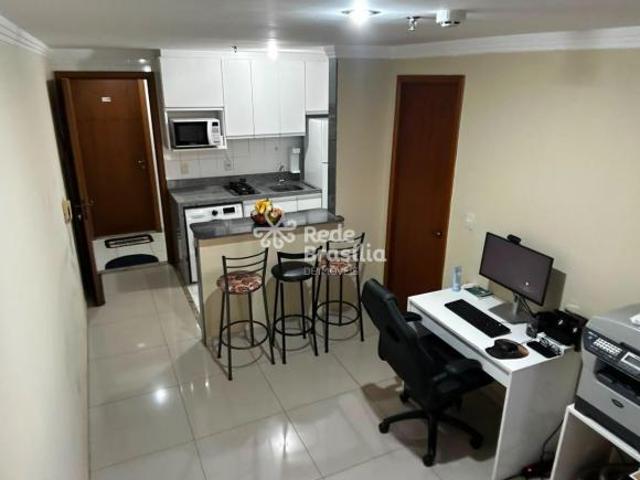 Qs 9 Residencial Luiza | Apartamento de 1 Quarto mobiliado Suíte Cozinha com armários Areal
