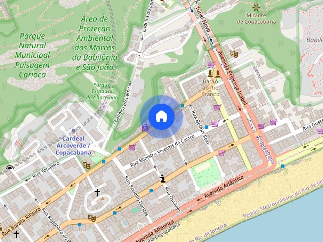 Quarto bem localizado em Copacabana