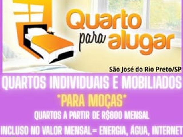 Quarto individual e Mobiliado para Moça