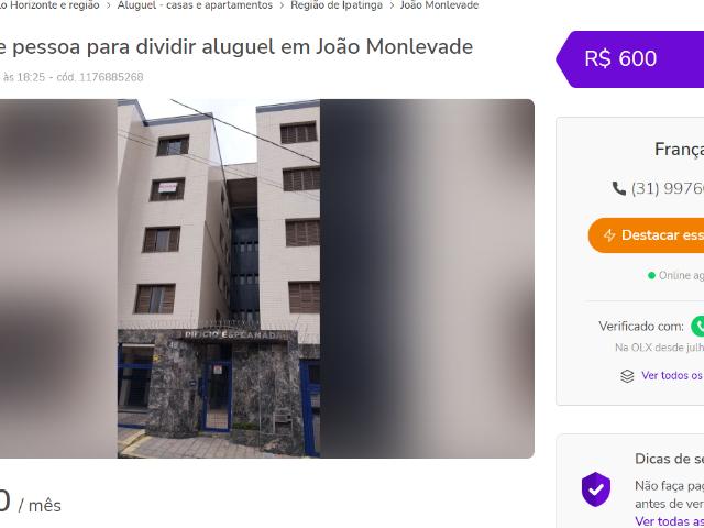 Quarto Individual para dividir em Apto em Joao Monlevade