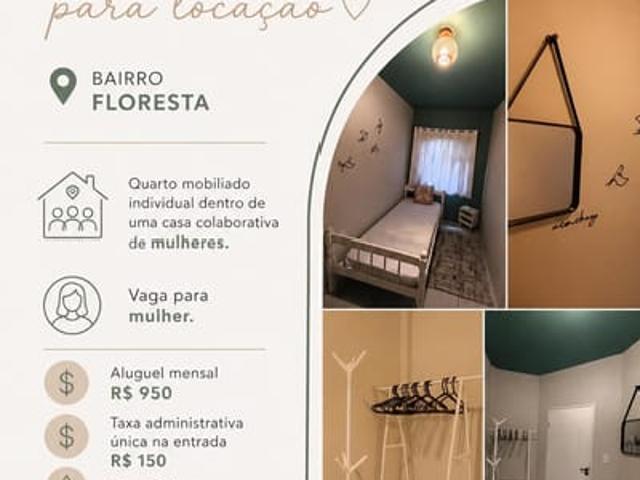 Quarto mobiliado individual para mulher