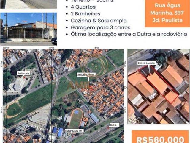 RA Amil Negócios Imobiliários Vende Casa Térrea, 4 dormitórios, 2 banheiros, 3 vagas, Jardim Paulist