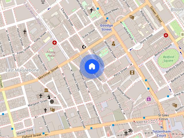 Rathbone Street, Fitzrovia, London, W1T