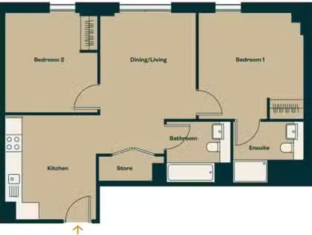 New 2 BA 3 bedroom flat for rent in The Goodsyard, B18