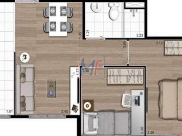 REF: 16.577 Lindo apto novo, em Tucuruvi, de 41 m² a.u 2 quartos, sala, cozinha, banheiro, área de
