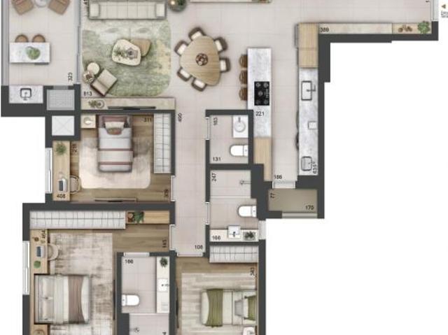 Região do Alto da Xv Lançamento 3 quartos sendo 1 suite varanda 2 vagas 126M2