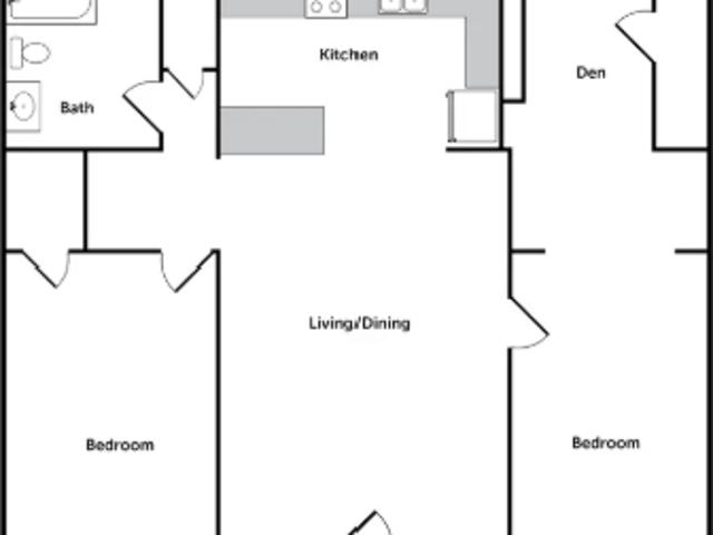 Residences at the Union 2 Bedroom Apartment for Rent at 2211 W Hickory St, Denton, TX 76201
