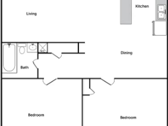 Residences at the Union 2 Bedroom Apartment for Rent at 2211 W Hickory St, Denton, TX 76201