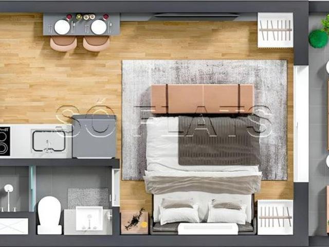 Residencial Ara Faria Lima, Studio disponível para venda com 29m² e 1 dormitório