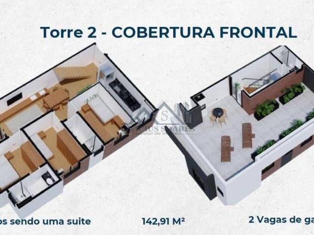 Residencial José Sarot Cobertura Duplex no Residencial José Sarot – 3 Quartos 1 Suíte, 142m2