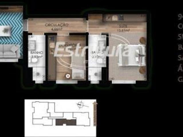 Residencial Montline apartamento 2 dormitórios com suíte no centro de Santa Mari