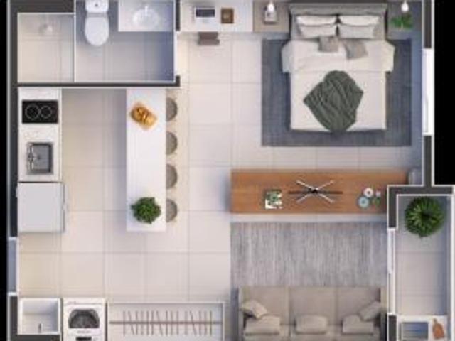 Residencial Porto Fino Apartamento Studio à venda com entrada facilitada, Mogi Moderno, Mogi das C