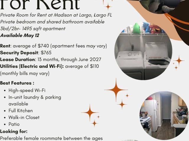 Room for Rent ISO of Roommate