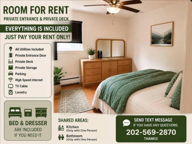 ROOM FOR RENT_PRIVATE ENTRANCE & PRIVATE DECK EVE