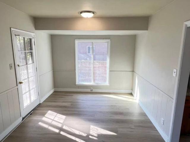Room in house with backyard