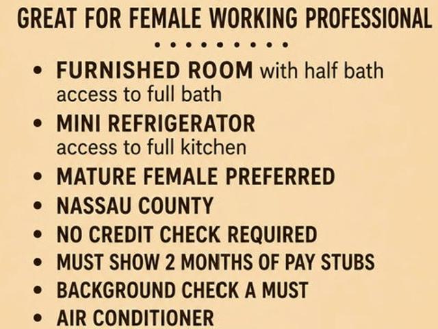 ROOM RENTAL WITH HALF BATH