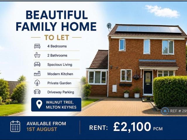 Rosebay Close, Milton Keynes, MK7 4 bed detached house to rent £2,100 pcm £485 pw